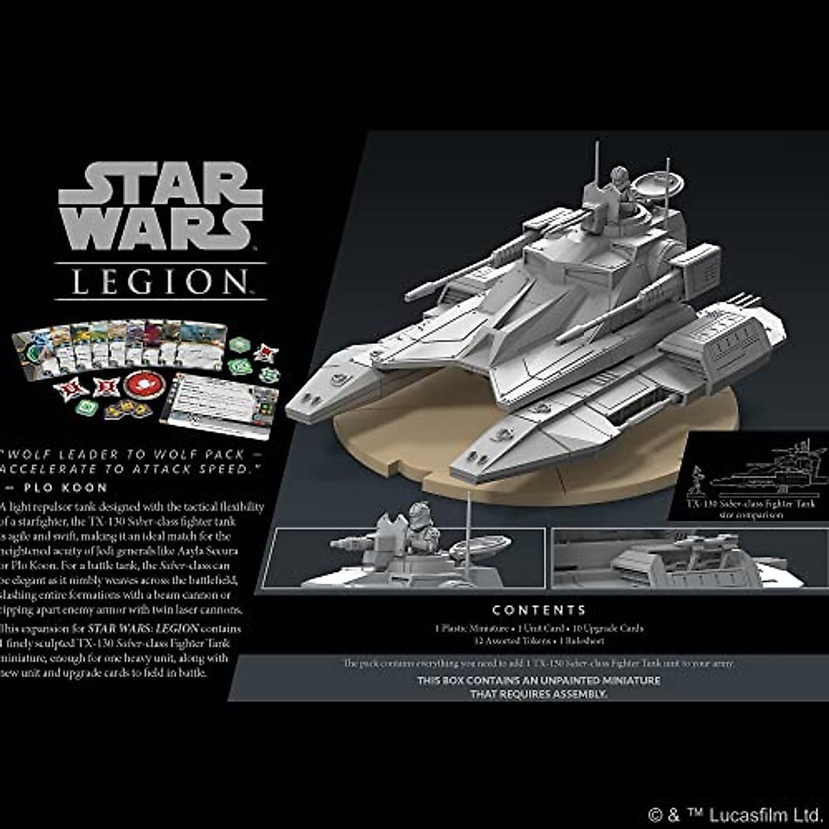 Atomic Mass Games Star Wars: Legion TX-130 Saber-Class Tank Unit Expansion - Unleash Elegant Fury! Tabletop Miniatures Strategy Game for Kids and Adults, Ages 14+, 2 Players, 3 Hour Playtime, Made