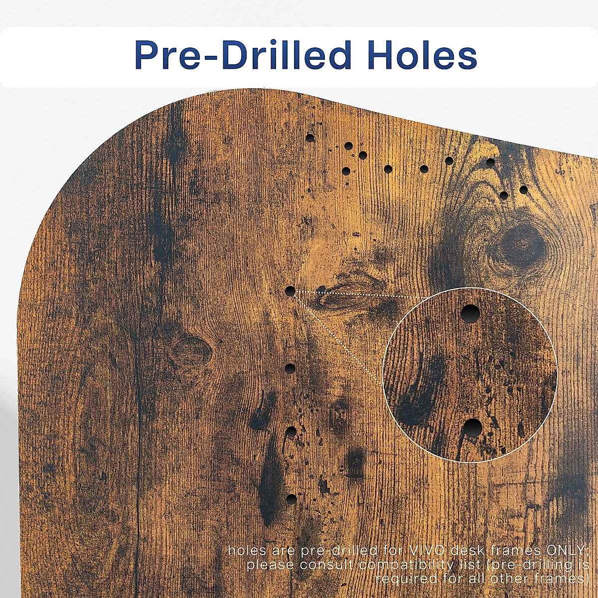 VIVO 63 x 32 inch Universal Table Top for Standard and Sit to Stand Height Adjustable Home and Office Desk Frames, 3 Section Desktop, Vintage Brown, DESK-TOP1N