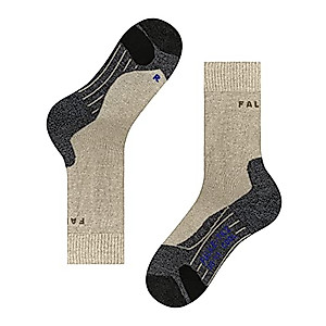 FALKE Men's TK2 Explore Cool Hiking Socks, Breathable Quick Dry, Mid Calf, Medium Padding, Cooling, Athletic Sock, Beige (Nature Mel 4100), 10.5-11.5, 1 Pair