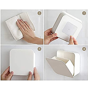 Holder Wall Mount, Cotton Swab Storage Box, for Cotton Balls, Cotton Swabs, Q-Tips, Cotton Rounds, Makeup Pads Storage Canister, for Bathroom, Bedroom, White