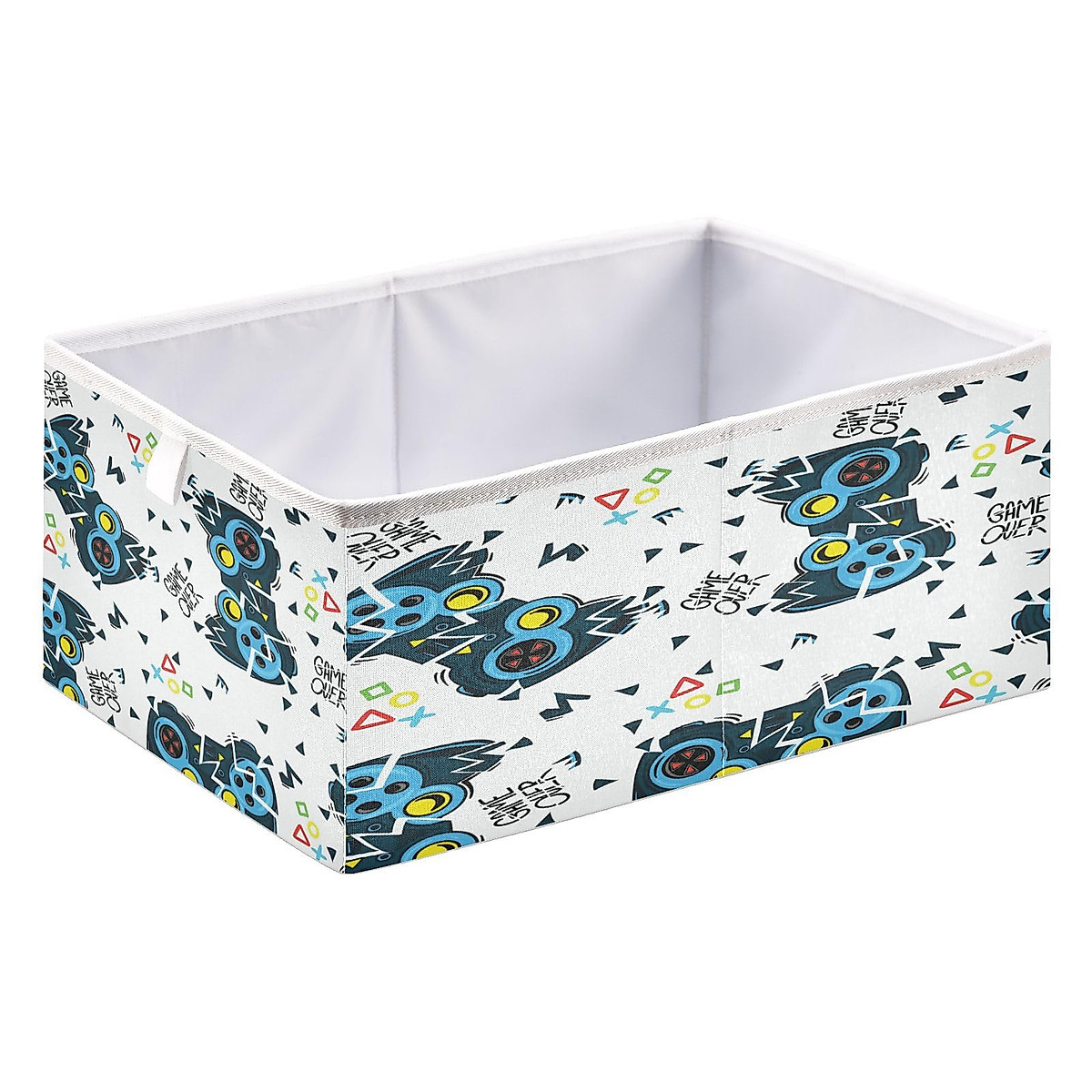 QUGRL Joystick Game over Storage Bins Organizer Gamepad Foldable Clothes Storage Basket Box for Shelves Closet Cabinet Office Dorm Bedroom 15.75 x 10.63 x 6.96 in