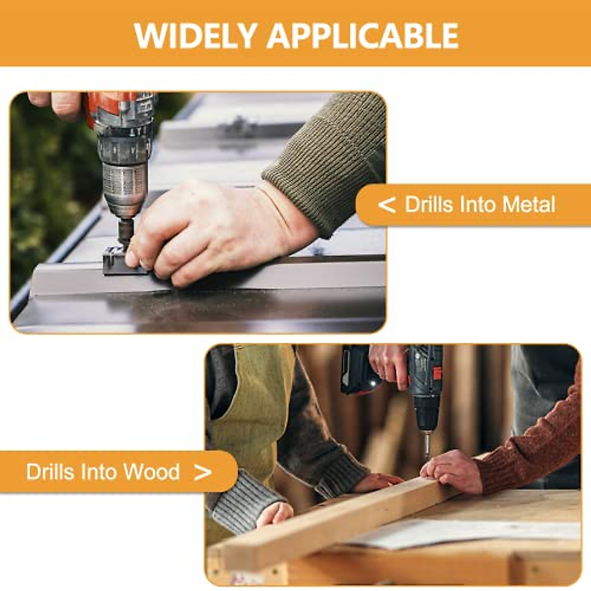 VIGRUE 310 Pcs #6 1/2'' to 1'' #8 1/2'' to 1-1/2'' Wood Screws Black Oxide Coated Stainless Steel Flat Head Phillips Drywall Screw Assortment Kit, Self Tapping Screws Kit in 8 Sizes