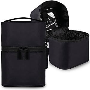 Makeup Brush Organizer Artist Small Makeup Bag Brushes Set Case Professional Travelling Brush Pen Pencil Holder Make Up Cup Storage Organizer Case Pencil Pouch Cosmetic Bag for Travel (Black)