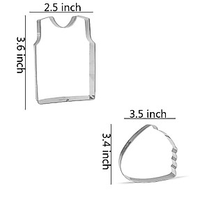 International Sport Cookie Cutter Set - 9 Piece - Football, Glove, Helmet, Megaphone, Jersey, Baseball, Basketball, Trophy Cup, Tennis Racket - Stainless Steel