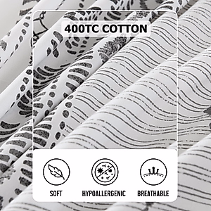 Y-PLWOMEN Duvet Cover Queen - 100% Cotton Duvet Cover Queen Size, 3 Pieces Aztec Geometric Duvet Cover Set, Soft and Breathable Bedding Duvet Covers for All Season, 90"x90", No Comforter