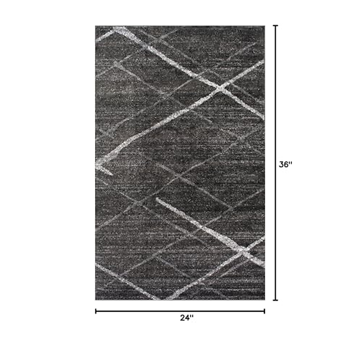nuLOOM 2x3 Thigpen Contemporary Area Rug, Charcoal, Abstract Lines, Non-Slip Backing, Stain Resistant, For Bedroom, Dining Room, Living Room, Hallway, Office, Kitchen, Entryway