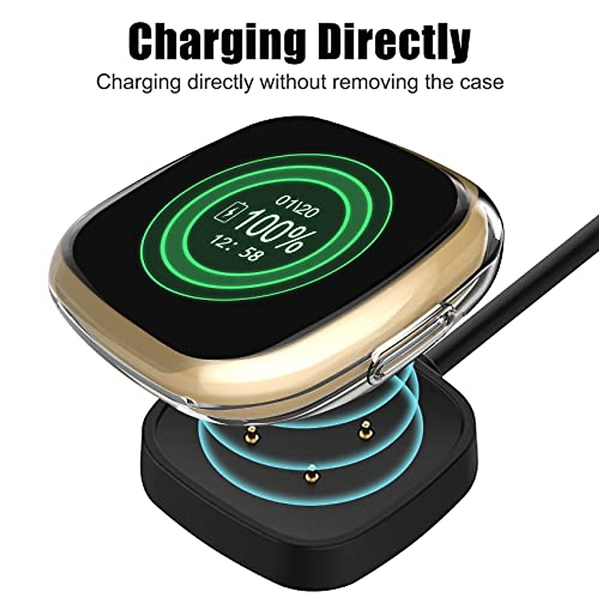 KPYJA 6-Pack Screen Protector Compatible with Fitbit Sense 2/Versa 4 Case, Soft TPU Plated Case All-Around Protective Screen Full Cover Bumper Compatible for Fitbit Sense 2/Versa 4 Smart Watch