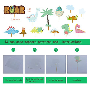 SEENS-Dinosaur Birthday Decorations Set - Birthday Gift for Kids -- 36 Pieces Birthday Party Decorations - Balloon Banner Cake Decoration"