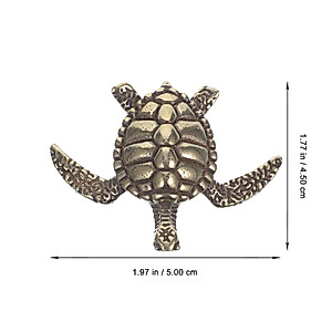 Wakauto Brass Feng Shui Statue Turtle Statue Wealth Figurine Gold Desk Home Indoor Outdoor Decorative Collectible Paperweights Gifts