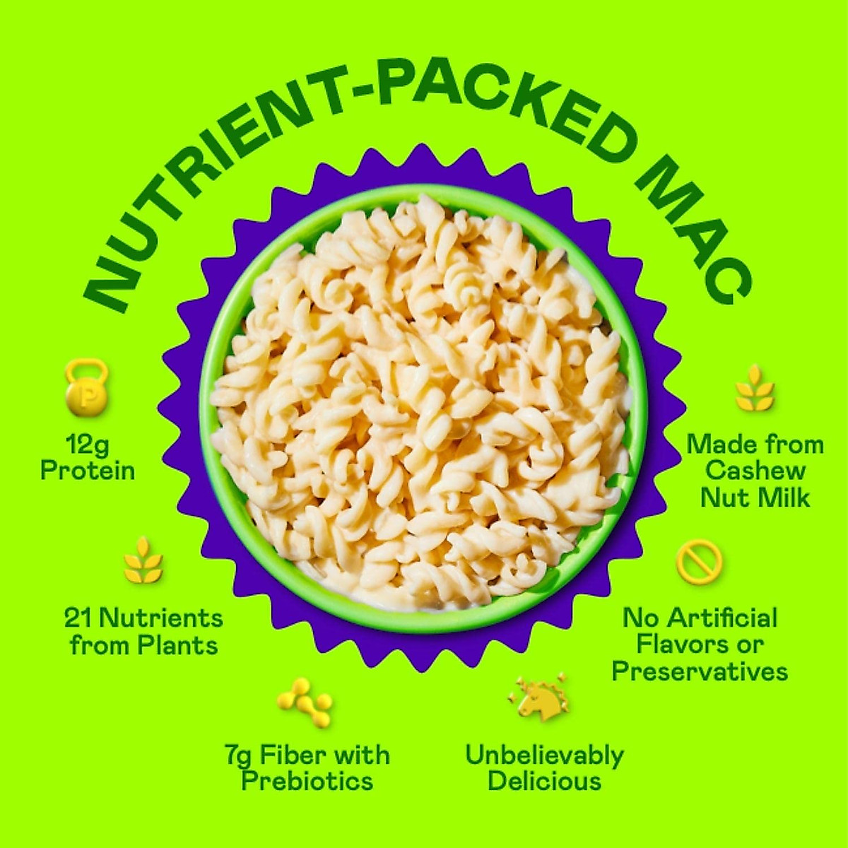 Goodles Vegan Is Believin’ Mac & Cheese 12-Pack, 5.25oz - 12g Protein, 7g Fiber with Prebiotics, 21 Nutrients - Kosher and Clean Label Certified