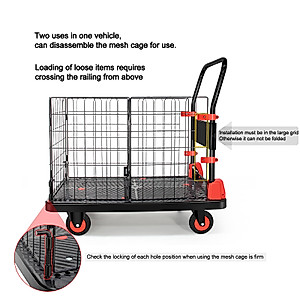 Uholan Foldable Dolly Hand Truck Cage Cart Carrying Weight 330lbs Portable Platform Cart Dolly Cart with Wheels Multi Scenario Usage