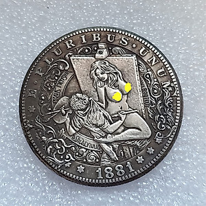 Kocreat Copy 1881 U.S Hobo Coin - Painters and Girls Silver Plated Replica Morgan Dollar Souvenir Coin Challenge Coin Lucky Coin