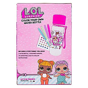 L.O.L. Surprise!Create Your Own Color Changing Water Bottle & Color Your Water Bottle,Great For Travel & Road Trips,Sports & School, Creative Gift Idea,Arts & Crafts Activity Kids Ages 6,7,8,9,10-Pink