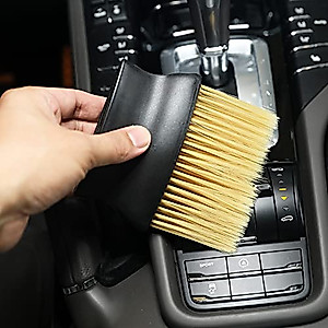 Rsept Car Air Outlet Cleaning Brush,Auto Interior Dust Brush,Long Hair Wide Handle Brushes Car Cleaning Brushe Duster,Soft Detailing Brush Dusting Tool for Car Interior,Air Vents,Dashboard (Yellow)