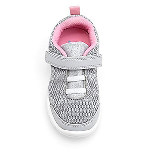 Simple Joys by Carter's Kids Jodynn Knitted Athletic Shoe Sneaker, Silver, 7 US Unisex Toddler