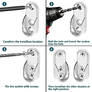Jiozermi 2 Pack Oval Closet Rod End Supports, Flange Closet Rod Holder Fit for 15x30mm Oval Rods, Flanges Pole Sockets for Wardrobe Closet, Polished Chrome Finish