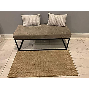 Handwoven Jute Mat (24" W X 36" L, Natural)