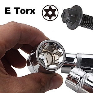 Female E Torx Socket Set 3/8 1/2 1/4 Drive E4 - E24 External Torque Star Socket Kit 14pcs