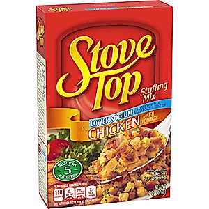 Stove Top Low Sodium Stuffing Mix for Chicken with 25% Less Sodium (6 oz Box)