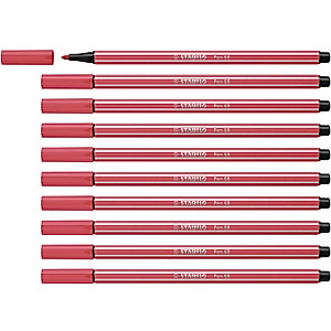 STABILO Premium Fibre-Tip Pen Pen 68 - Pack of 10 - Rust Red