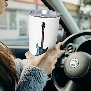 jshmgchw 3d Nice Guitar 20oz Tumbler, Car Cup With Lid And Straw, Spill-Proof, Stainless Steel Double Wall Vacuum Insulated Reusable Coffee Travel Mug, For Cold Drinks, Hot Beverage