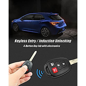 Key Fob for Toyota Corolla 2014-2019 for Toyota Camry 2014-2017 for Toyota Tacoma 2016-2018 4-Button Keyless Entry Remote Control Car Key Fob, FCC ID HYQ12BDM, HYQ12BEL2, Replace 89070-02880 H
