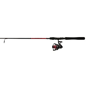 PENN Fierce IV Spinning Reel and Fishing Rod Combo, Black/Red