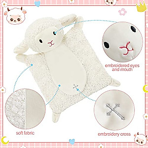 Panelee 2 Pcs Baptism Gifts Baby Blessings Lamb Security Blanket for First Communion, Christening, Baby Baptism Gifts Baby Showers