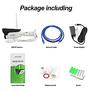SV3C WiFi Camera Outdoor, IP Wireless 1080P Full HD Security Home Surveillance Camera, IP66 Waterproof, Night Vision, Motion Detection, Support Max 64GB SD Card(Not Included)