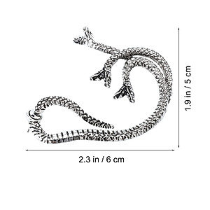 Generic 2pcs Ear Cuff Jewelry Snake Shape Cuff Earring Gothic Climber Earrings Punk Ear Decoration Halloween Novelty Ear Jewelry for Women Men, Silver, 6x5cm (44L0N438AU1209QIV7S)
