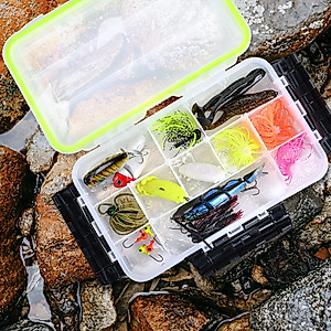 Goture 3600 Tackle Tray, Waterproof Tackle Box, Waterproof Floating Airtight Stowaway, 3600 Tray with Adjustable Dividers, Sun Protection, Fishing Storage Lure Box for Freshwater Saltwater, 1Pcs