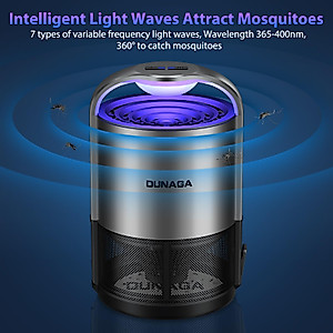 Fly Traps Indoor, Fruit Fly Trap Indoor, Gnat Traps, Bug Zapper Indoor,Mosquito Traps with 10 Sticky Glue Boards, Grey