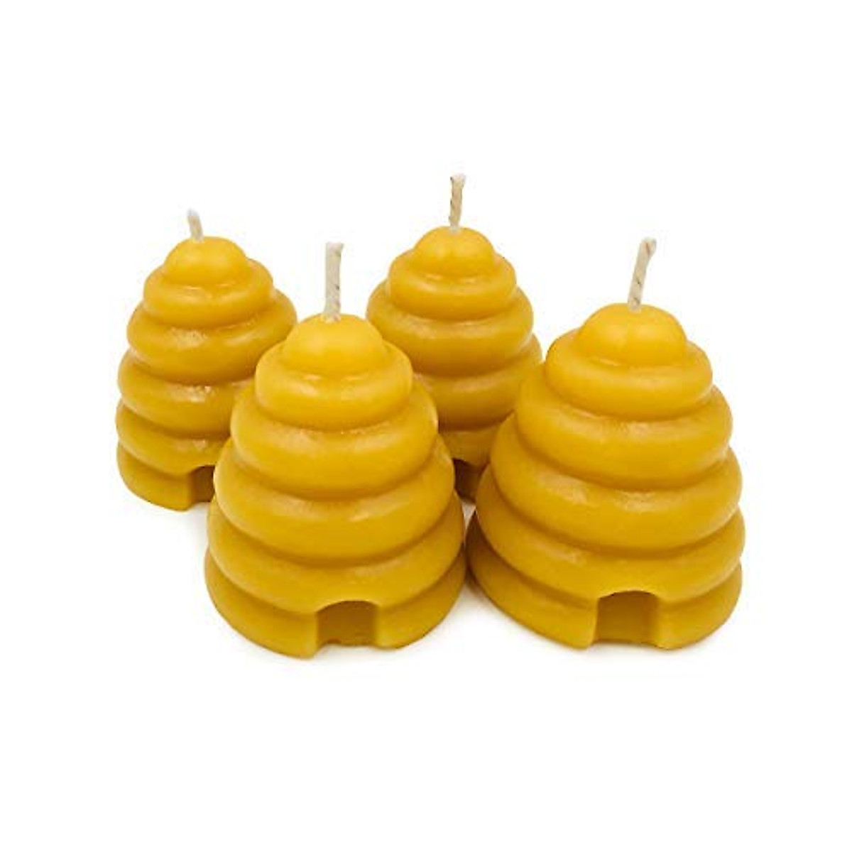 Pure Beeswax Beehive Candle Set - Shaped Votive Candles with a Natural, Light Honey Scent - Eco Friendly Home Decor, Gifts, Favors - Hand Poured in The USA by Alternative Imagination (Pack of 4)