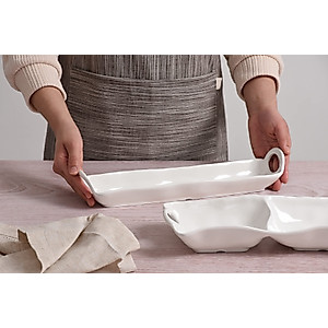 Pampa Bay Shatterproof Melamine Cracker Tray, 14.3 x 3.3 Inch, Food, Freezer, Dishwasher Safe, White