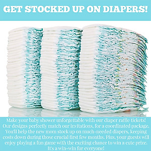 Amanda Creation Underwater Cute Sea Life Diaper Raffle Tickets for Baby Showers, 20 2" X 3” Double Sided Insert Cards for Games, Bring a Pack of Diapers to Win Favors & Prizes!