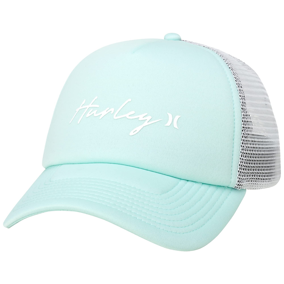 Hurley Women's Baseball Cap - Icon Snap-Back Trucker Hat, Size One Size, Jade Aura