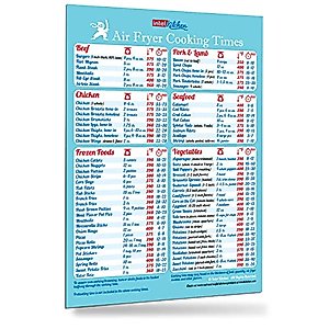 Ninja Air Fryer Cooking Times All-in-One Magnet Compatible with Most Ninja Foodi Models Accurate Guide Big Text Easy to Read Cheat Sheet 8”x11” Oilproof Chart Cookbook Recipe Kitchen Accessories Gift