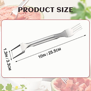 2 Pack 2-in-1 Watermelon Fork Slicer Cutter, Summer Stainless Steel Watermelon Fruit Cutter, Portable Watermelon Slicer, Fruit Forks Slicer Knife Kitchen Gadgets for Family Parties Camping