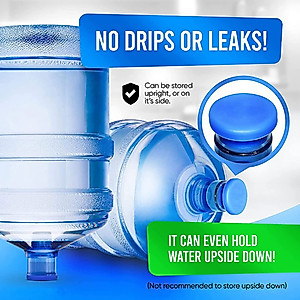 5 Gallon Water Jug Cap | Reusable Replacement No Spill Lids For Water Jug 5 Gallon Plastic Bottles Caps | Silicone Non-Spilling Replacement Cap Fits 5 Gallon Water Bottles | 55mm Bottles | Pack of 3
