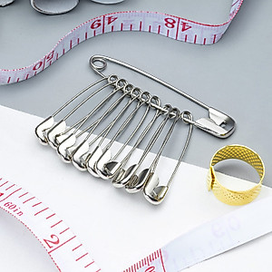 Crafare 280 Pack 1-2.2 inch Safety Pins Rust-Resistant Nickel Plated Steel Sharp Edge for Clothes, Sewing, Arts & Craft