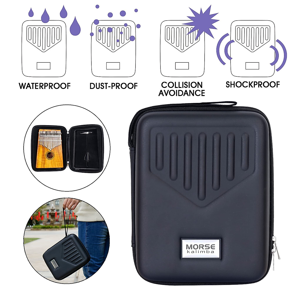 Kalimba 17 keys Thumb Piano with Case,Solid Koa Wood Professional Kalimba Marimba Gift for Kids Adult Beginners Professional