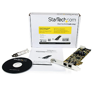 StarTech.com Dual Port PCI Express Gigabit Ethernet Network Card Adapter - 2 Port PCIe NIC 10/100/100 Server Adapter with PoE PSE , TAA (ST2000PEXPSE)