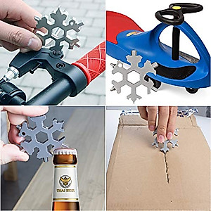 Snowflake Multi Tool 19-in-1 Stainless Steel Multitool Keychain Bottle Opener/Screwdriver/Portable Outdoor Travel Camping Multi Function Pocket MultiTool Gadgets for Men