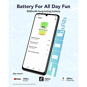 TCL 40XL 2023 Unlocked Cell Phone 6GB + 256GB, 6.75 inch 90Hz Display Mobile Phone, Smartphone Android 13, 50MP AI Camera, 5000 mAh, 4G LTE, US Version, Dark Gray