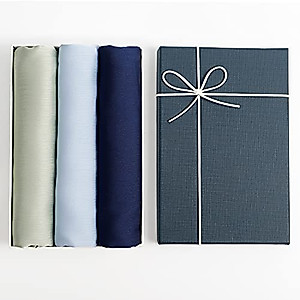 3PCS Muslim Women Natural Wrinkle Long Chiffon Hijab Scarves Smooth Crinkle Ladies Shawl Wrap Set With Gift Box (Color B), 175*70cm