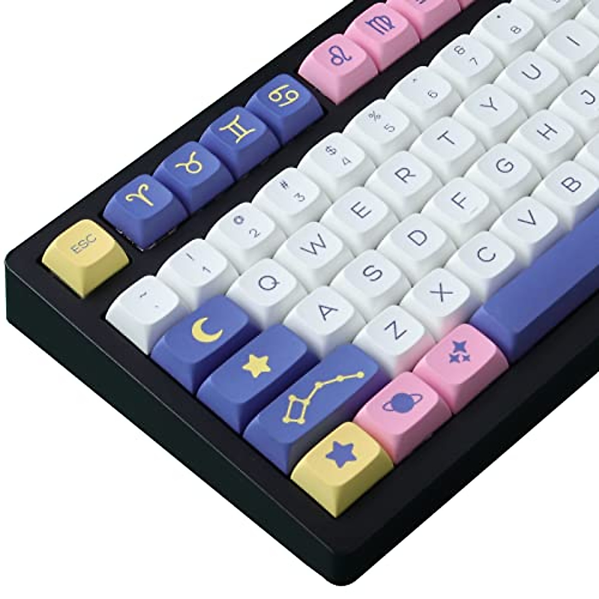 JOMKIZ Keycaps,132 Keys PBT Keycaps Set Constellation XDA Profile Dye Sublimation Customized US Layout Keycaps for with Cherry MX Switches Mechanical Keyboards