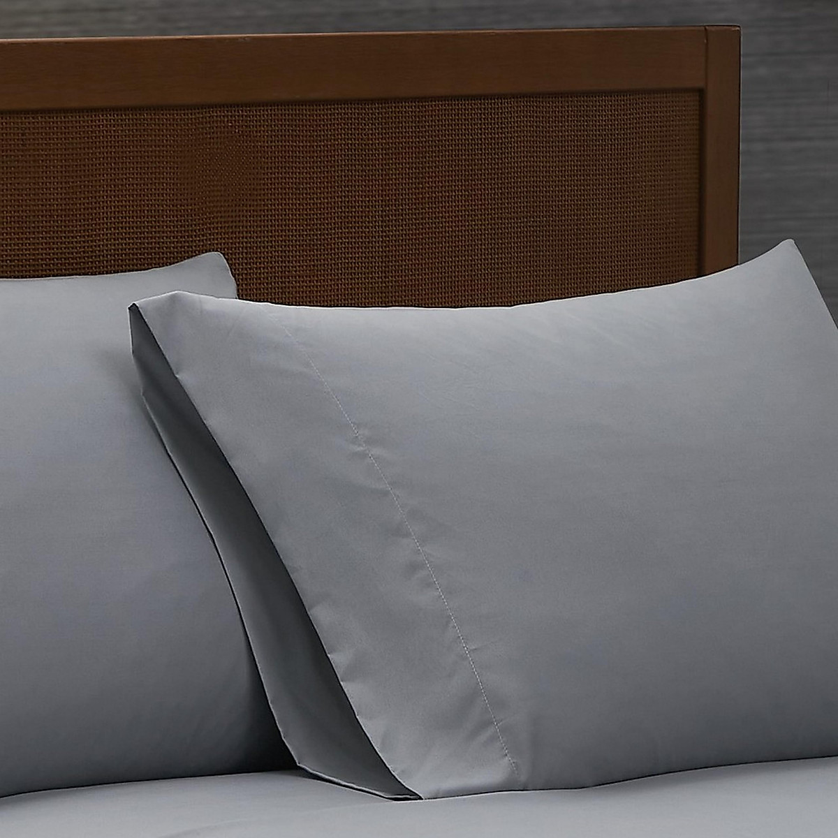 LONDON FOG Garment Washed Solid Sheet Set Grey Microfiber 4-Piece Queen Sheet Set, Solid Themed, Deep Pocket, Adult and Teen, Oeko-TEX Certified