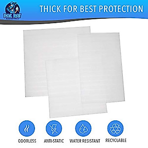(3 Sizes) 50pc PREMIUM Cushion Foam Pouches or Sheets for Packing, Protection Wrap for Dishes, Plates, Glass, Cups, Mugs, Chinaware, Porcelain, and Valuables for Moving and Storing Supplies by Pak Rat