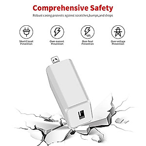 MEROM USB Wall Charger, 5V 2A Power Adapter Universal USB Plug Cell Phone Charger Block Cube Compatible with iPhone Samsung Galaxy S7/S6/S5 Edge, Google Nexus, LG, HTC, Huawei, Moto and More(3 Pack)