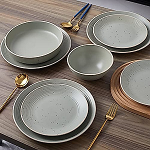 Stone Lain Lauren Stoneware Dinnerware Set, 16-Piece Service for 4, Green